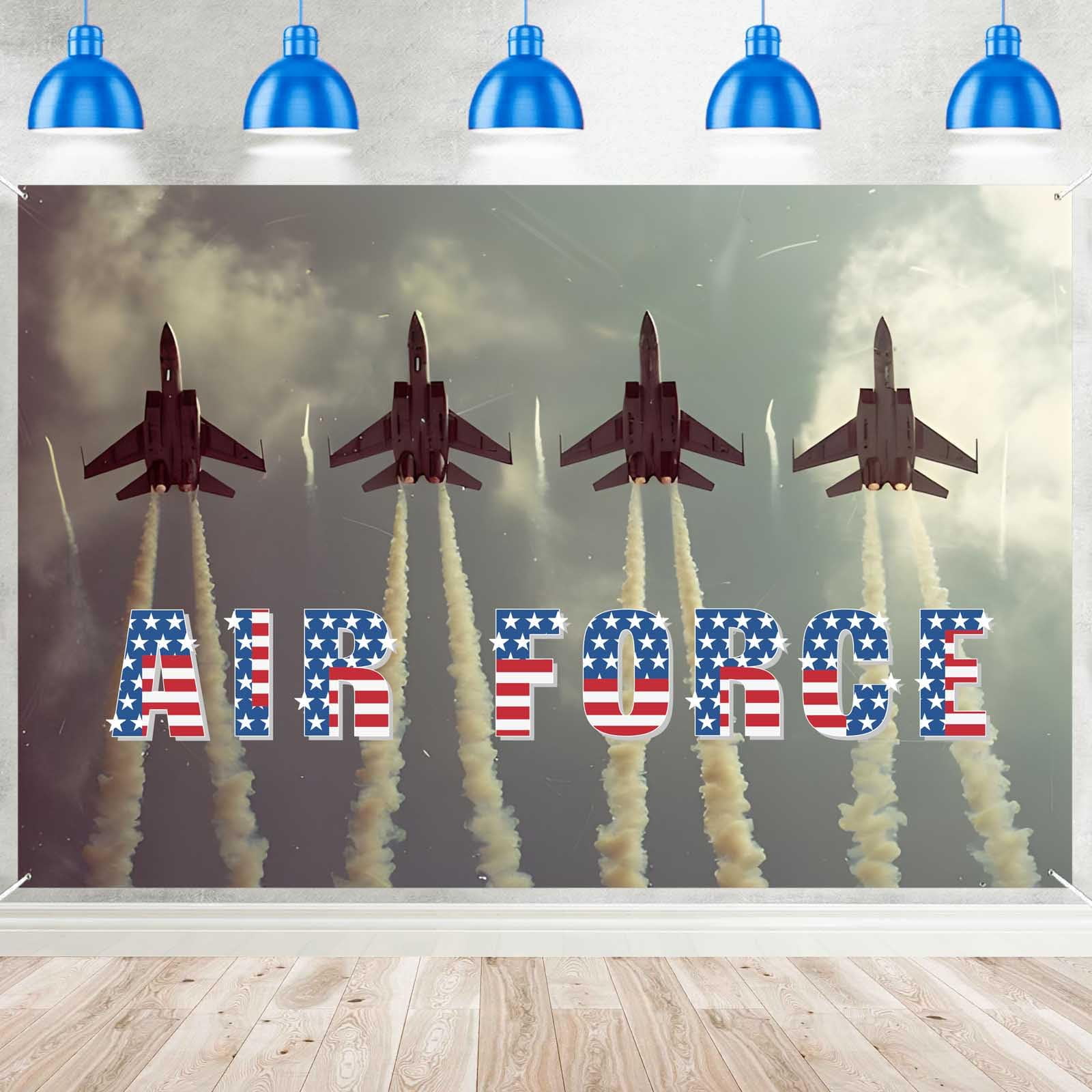 B-Bn-059 US AirTRDN Force Banner Fighter Aircraft Armed Vintage ...