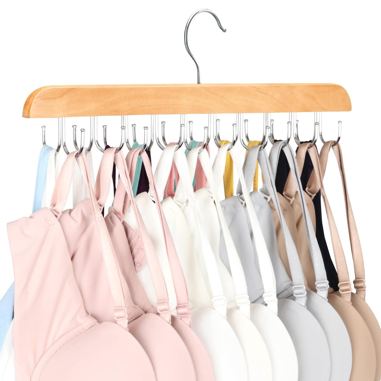 B Bra Hanger for Closet, Tank Top Organizer 20 Hooks Capacity Foldable ...