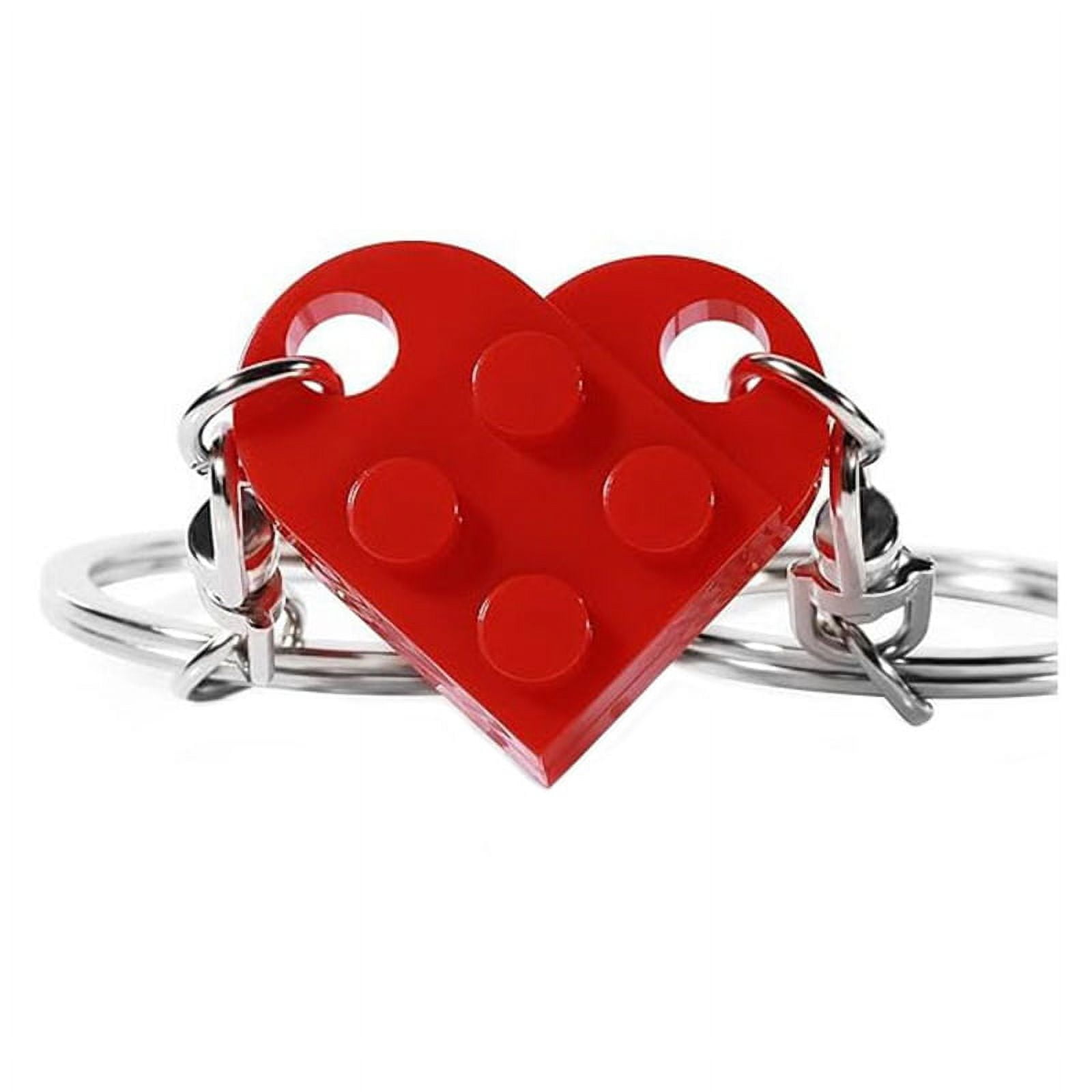 B-Brick Matching Couple Heart Keychain for Boyfriend Girlfriend ...