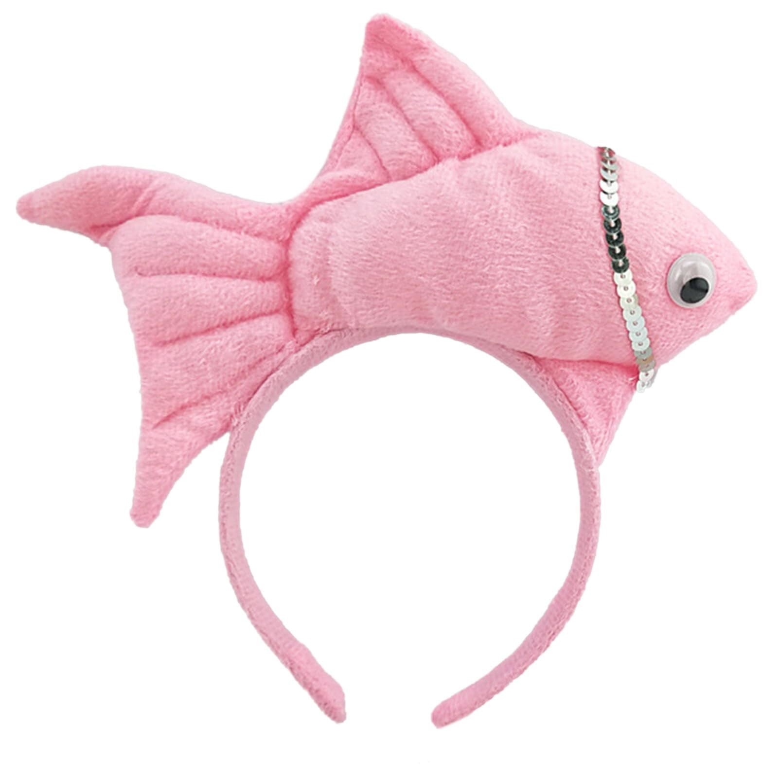 B Cartoon Headband Stuffed Fish Shape Hair Hoop Plush Party Headpiece ...