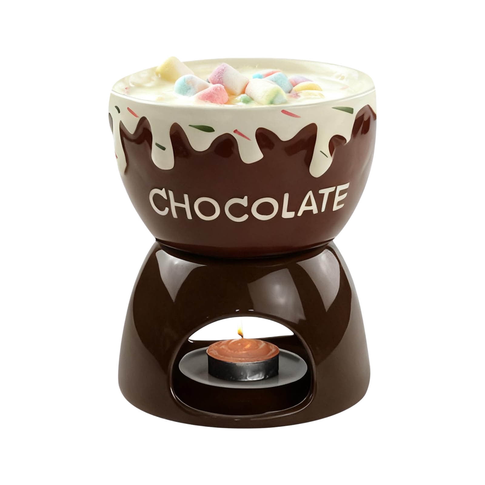 B Ceramic Chocolate Melting Pot Set Homemade Cheese Fondue Oven Ice ...