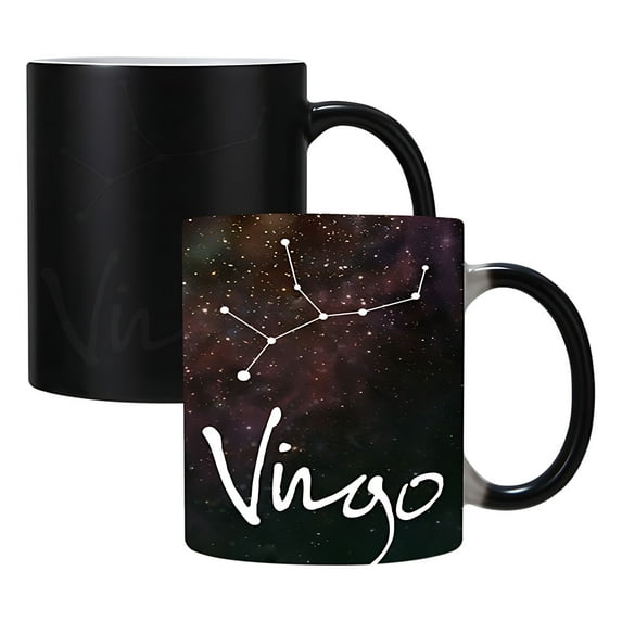 B Ceramic Color-Changing Cup With Virgo Zodiac Design, Heat Reactive ...