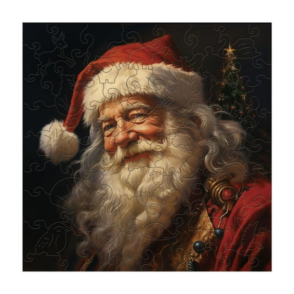 B Christmas 3D Wooden Puzzle Santa Claus Irregular Shape Brain Teaser ...