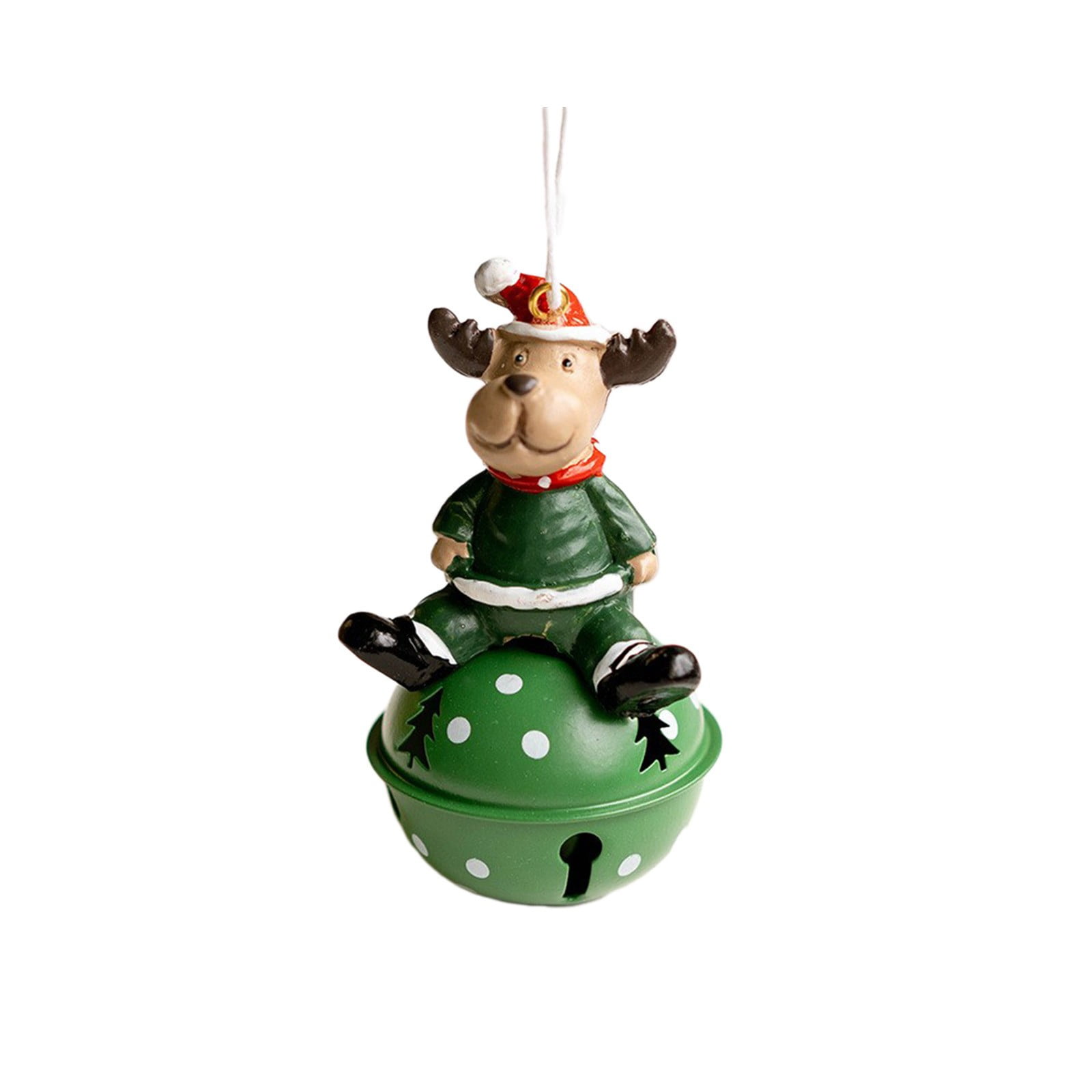 B Christmas Bell Ornaments With Santa Snowman Reindeer Designs, Iron ...