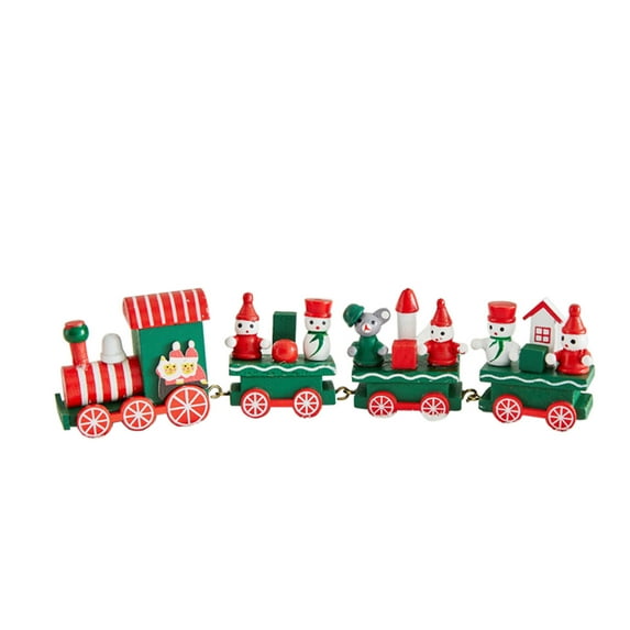 B Christmas Desktop Decoration Set With Wooden Train Figurines ...
