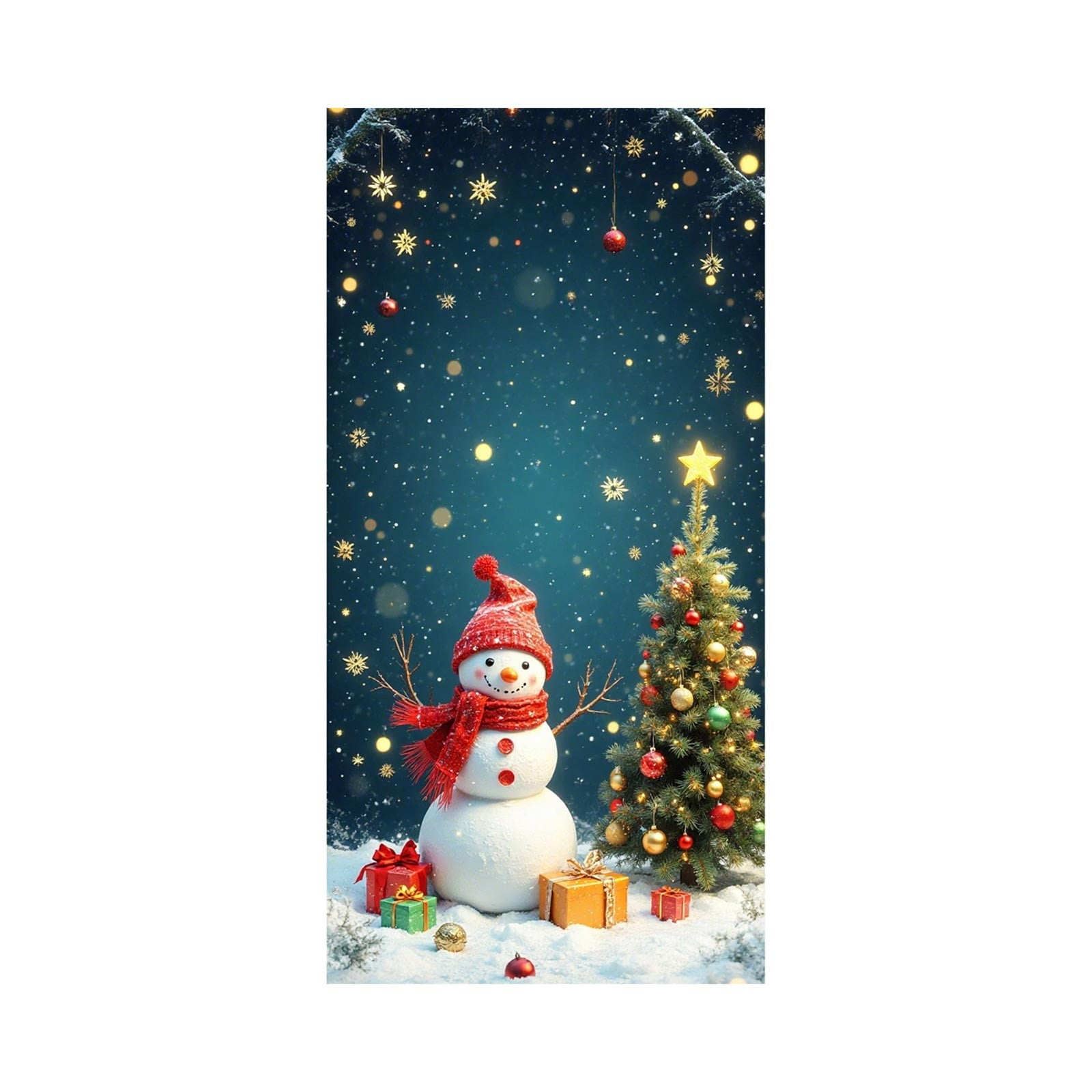 B Christmas Door Cover Santa Design Polyester Material Decoration 35X71 ...