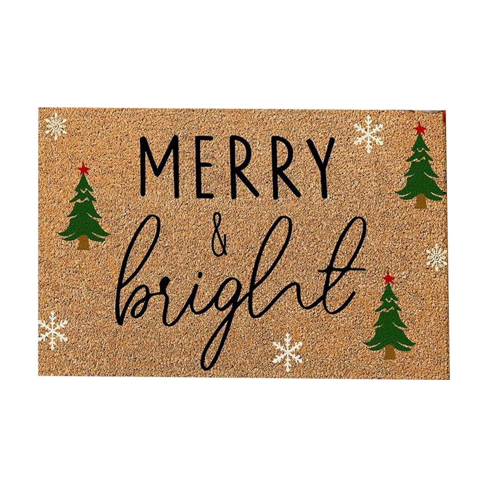 B Christmas Door Mat Holiday Floor Rug Non-Slip Absorbent Entrance ...