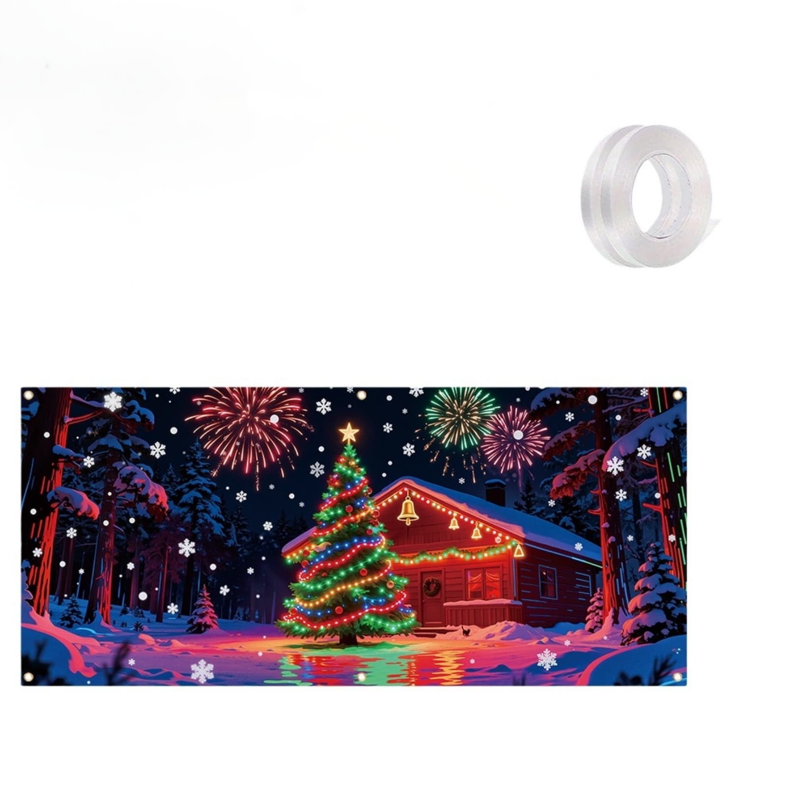 B Christmas Fluorescent Garage Door Cover Background For Holiday ...