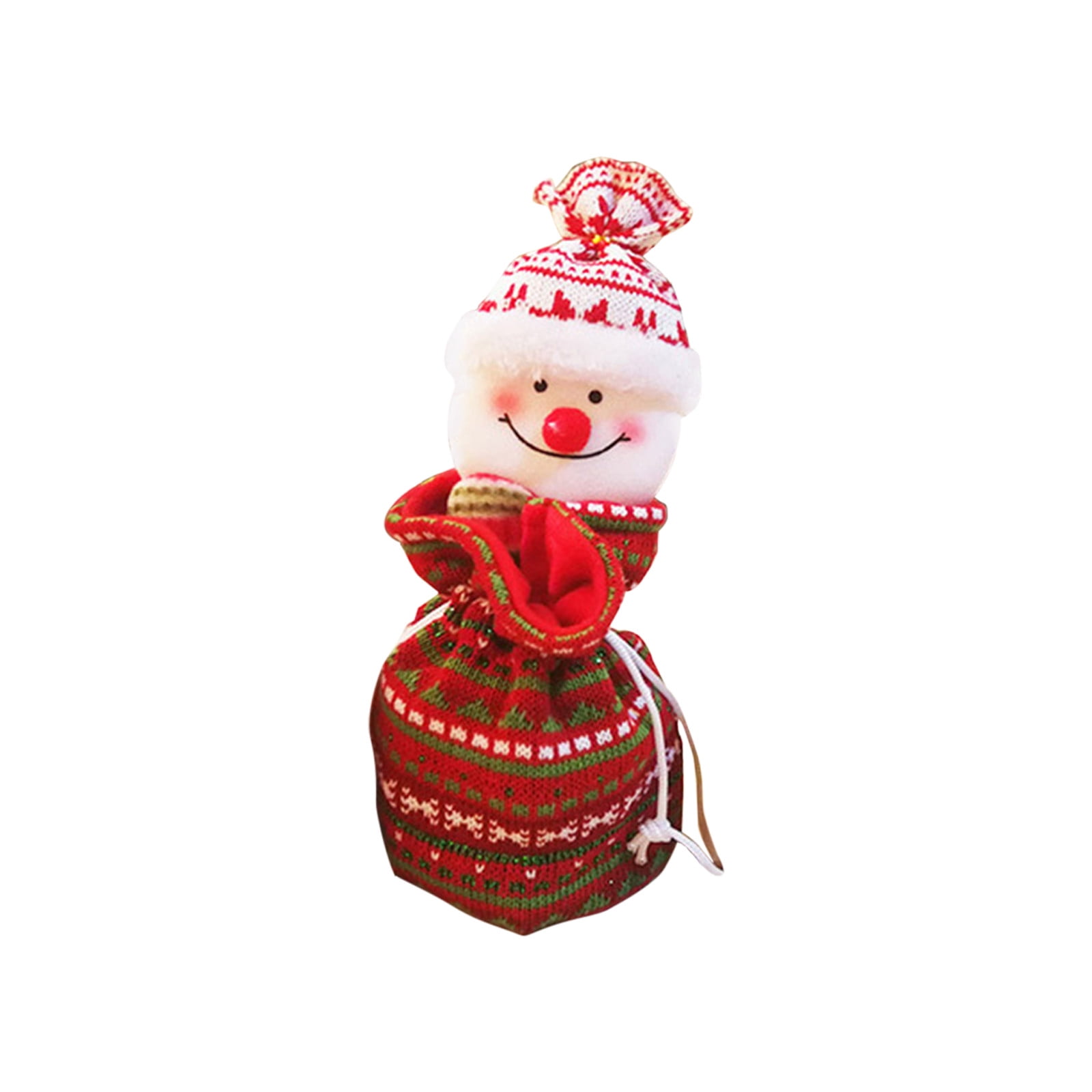 B Christmas Gift Bag With Santa Snowman Design, Cloth Handbag For Candy ...