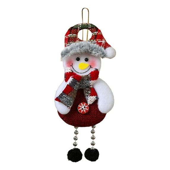 B Christmas Hanging Ornament Santa Claus Snowman Long Bead Legs Pendant ...