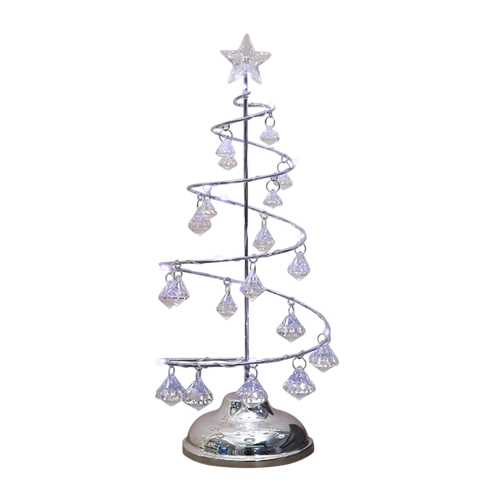 B Christmas Lights Crystal Tree Silver Color For Table Decor Holiday ...