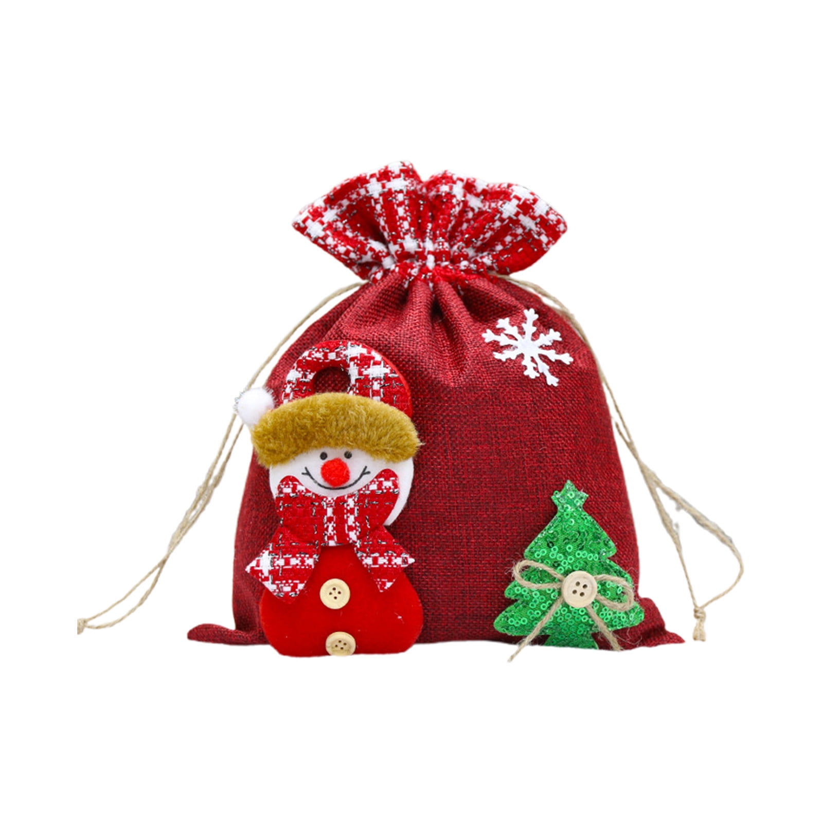 B Christmas Linen Apples Bags With Cartoon Pattern, Multipurpose Use ...