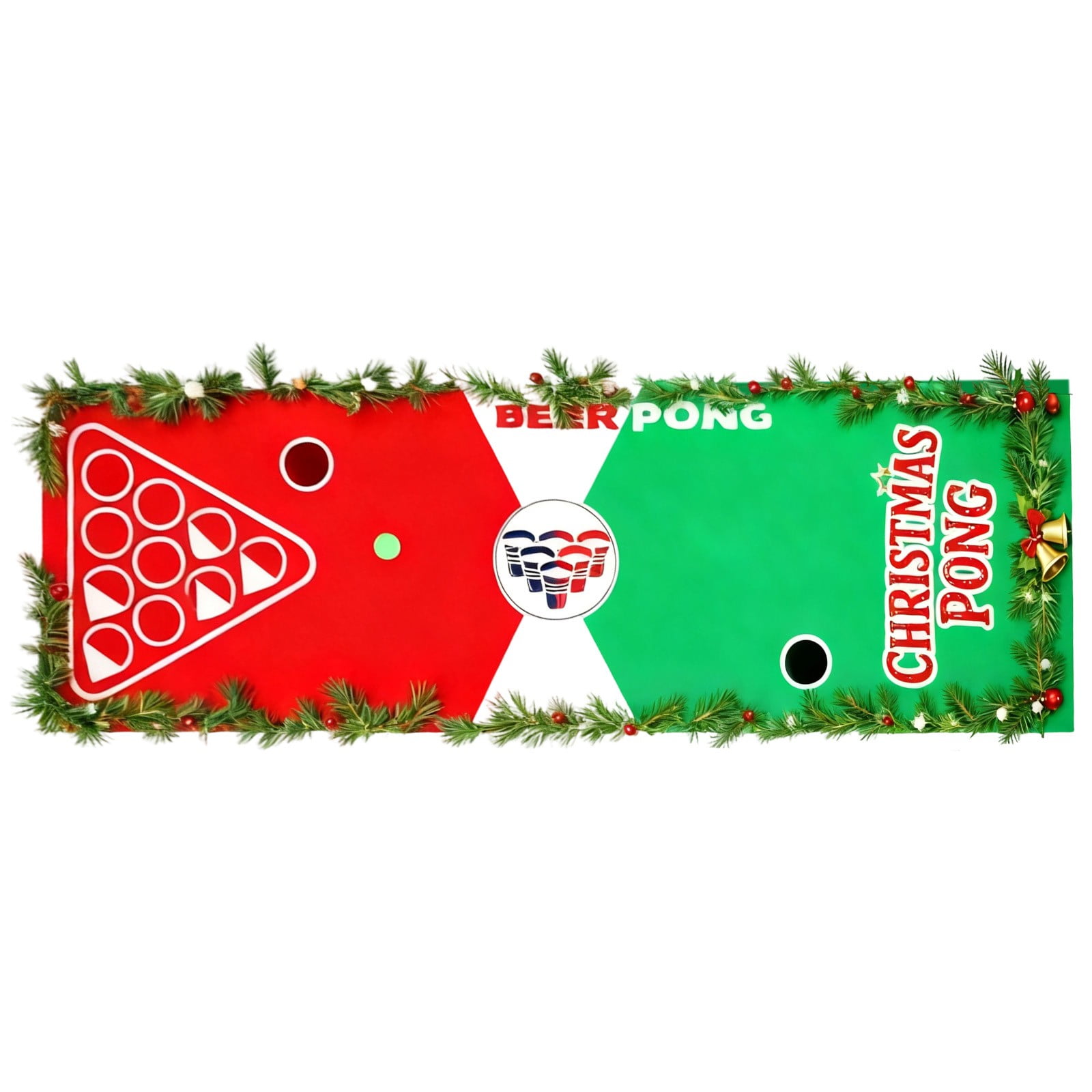 B Christmas Party Games Beer Pong Table Mat Wine Glass Game Mat ...