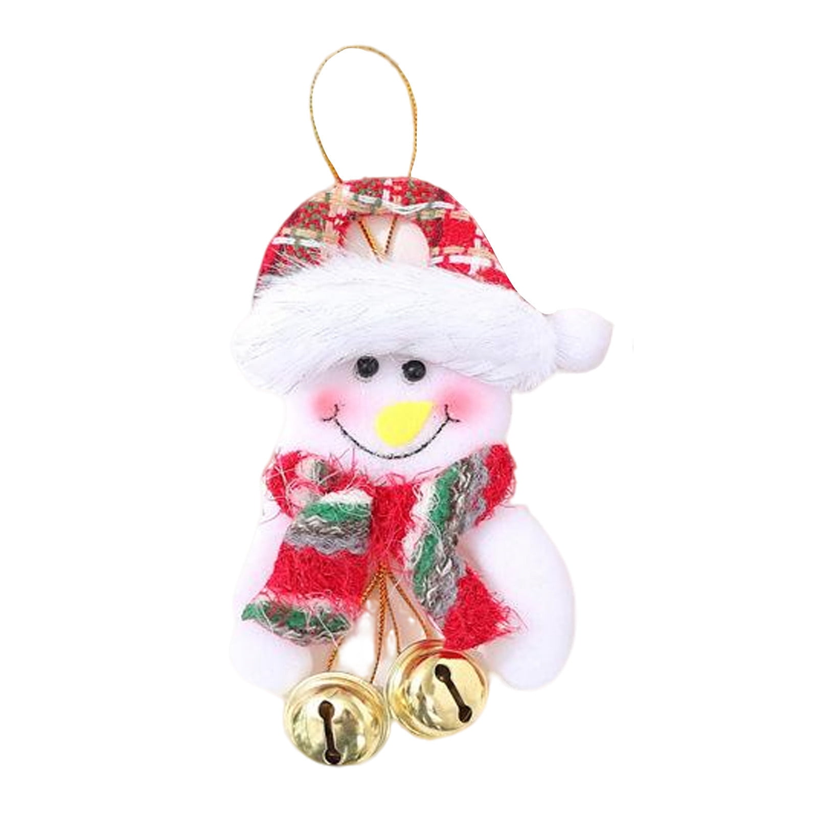 B Christmas Plush Doll Ornament, Two Bells Hanging Decor For Tree And ...