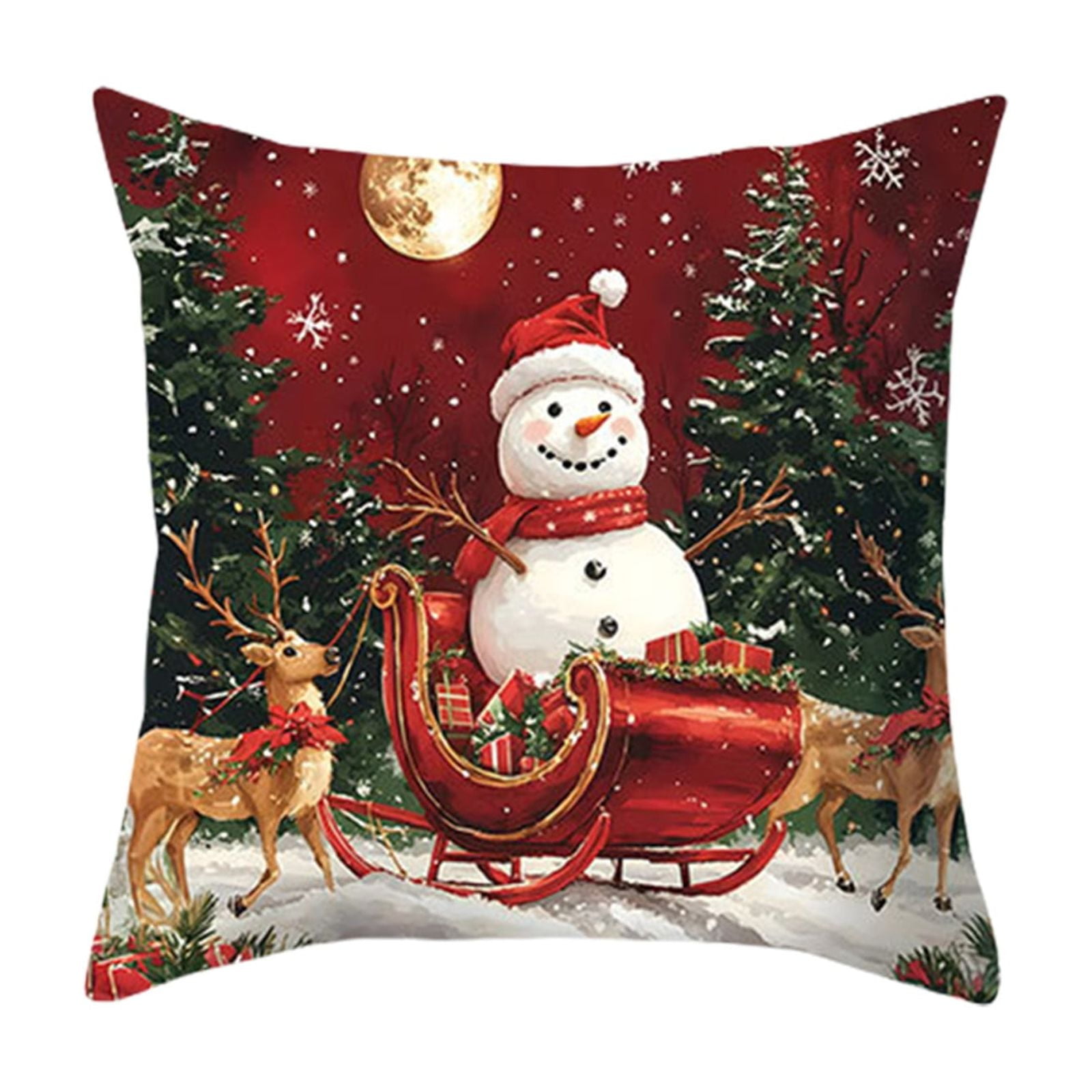 B Christmas Printed Pillow Cover Home Sofa Cushion European Holiday ...