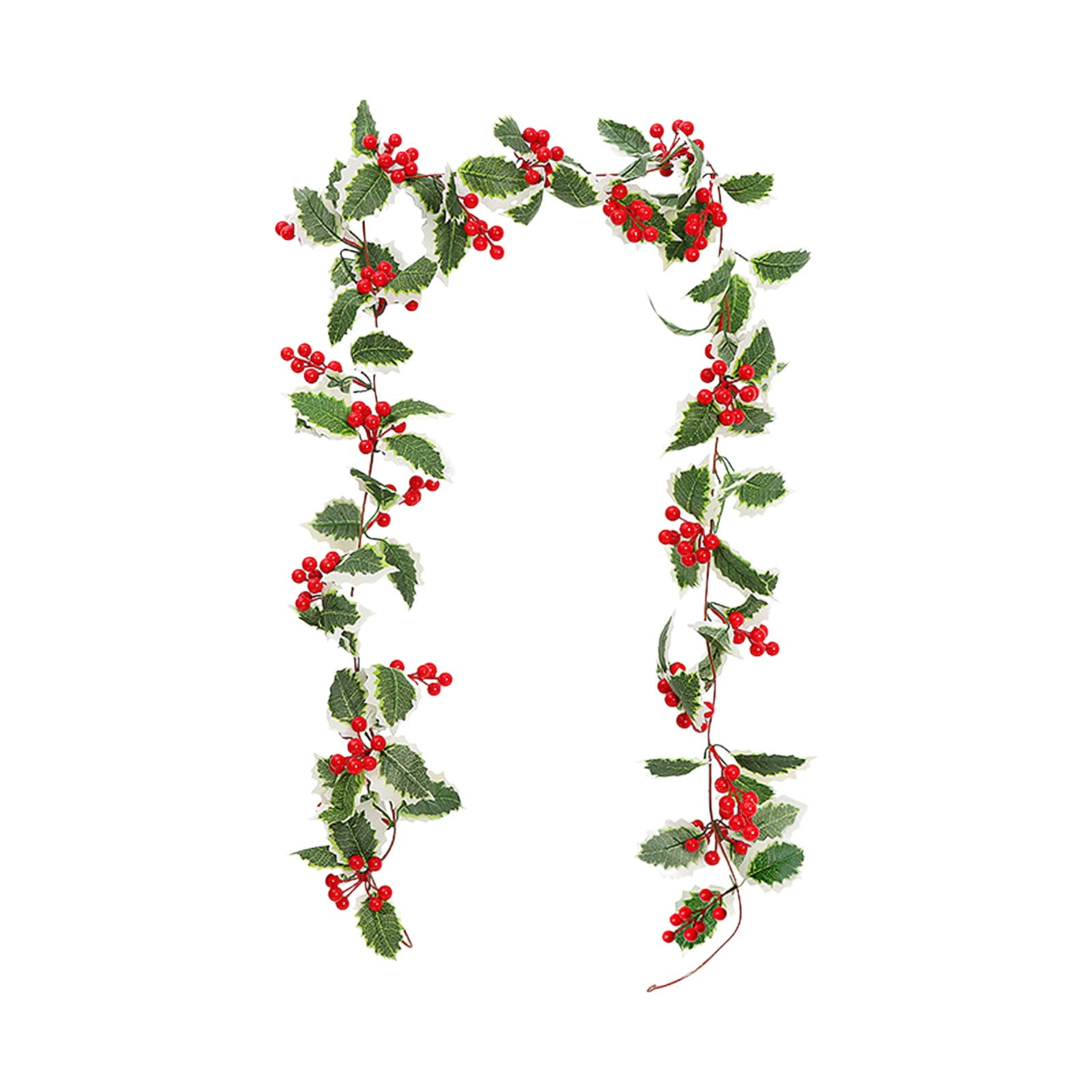 B Christmas Rattan Garland With Red Berries 68.8 Inches For Tree Wreath ...
