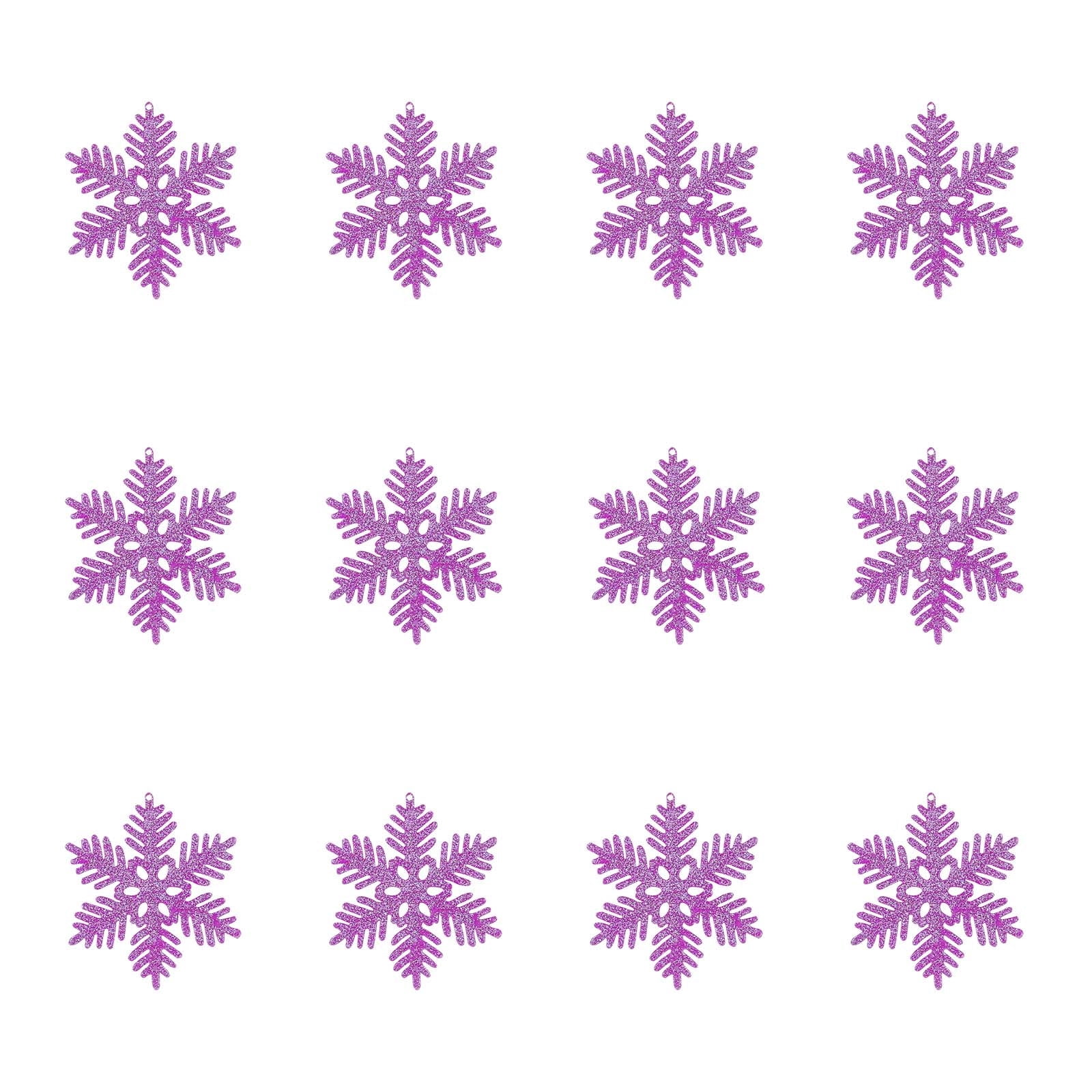 B Christmas Snowflake Ornaments, 10Cm, Plastic, Hollow Design, 12-Pack ...