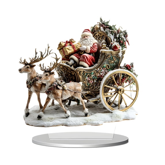 B Christmas Themed Acrylic Sign With Santa Figure, Durable And ...