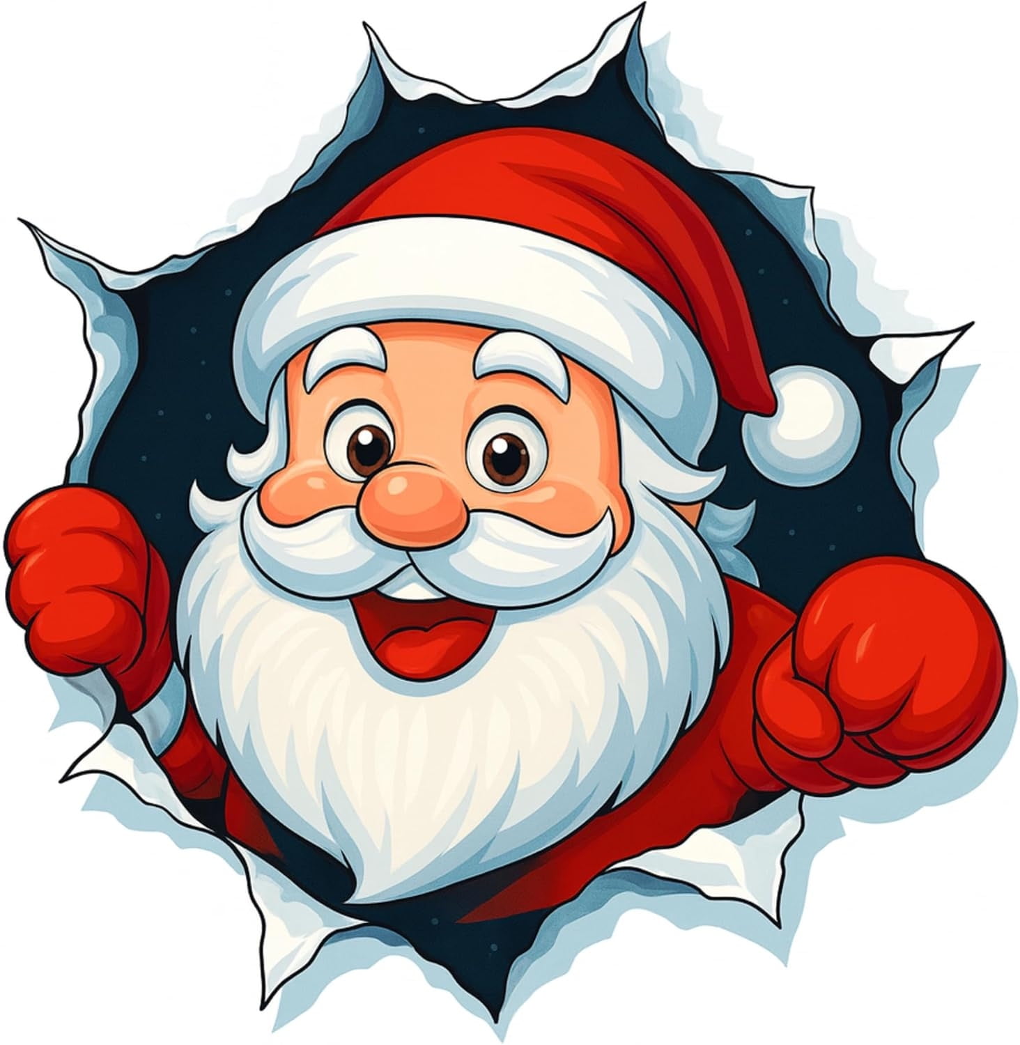 B Christmas Wall Decal Santa Claus 20 X 20 Inches Holiday Spirits - Pvc ...