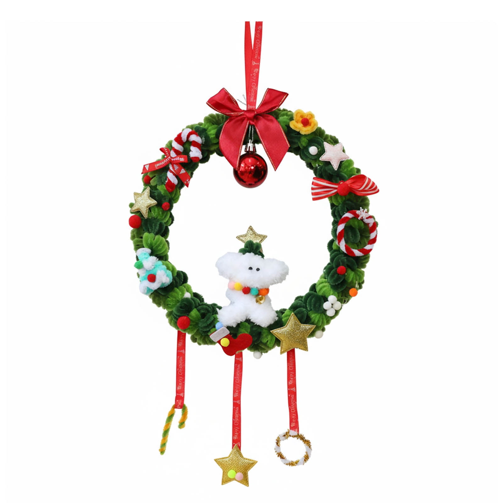 B Festive Wires Woven Wreath With Pet Design For Christmas Cheer Fluff ...