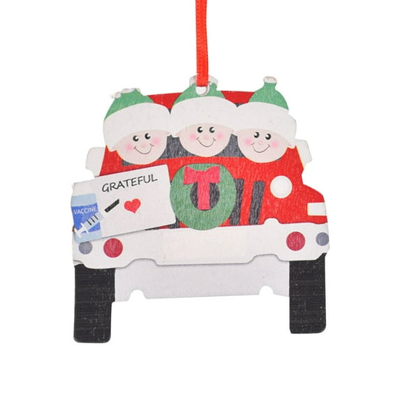 B Christmas Wooden Family Photo Frame Ornament For Xmas Tree Hanging ...