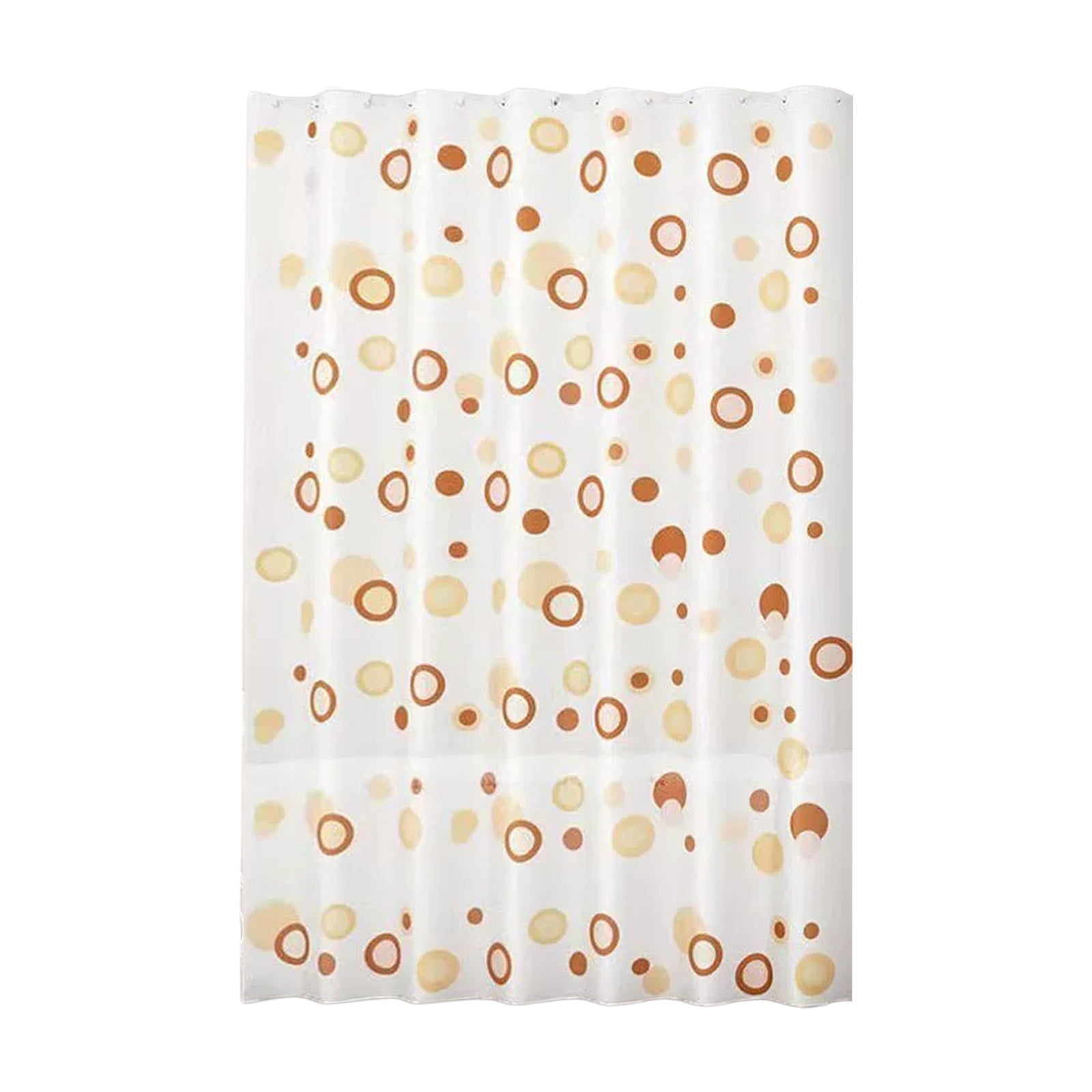 B Circular Coffee Motif Waterproof Shower Divider With Reinforced Hem ...