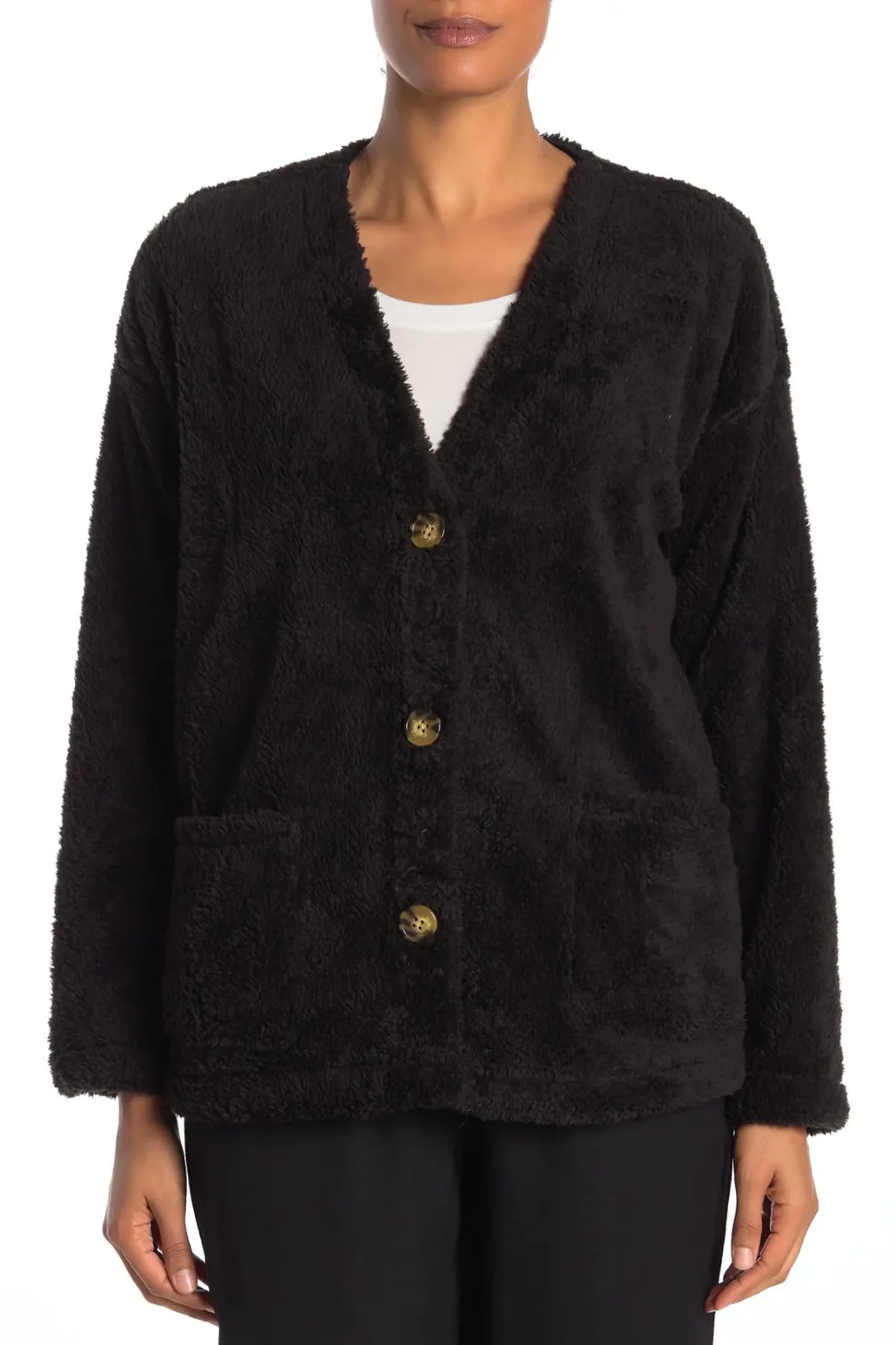 B Collection by Bobeau Sherpa Cardigan - Walmart.com