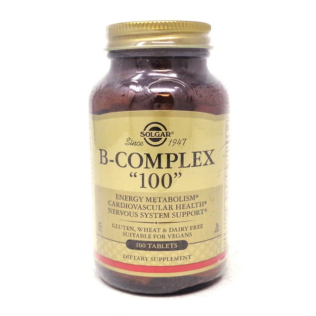 Solgar B-Complex 100 Tablets - Metabolism Support, Cardiovascular Health, Vegan, Non-GMO, Gluten ...