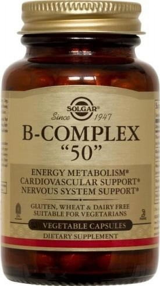 Solgar B-Complex 50 250 Veg Capsules Supports Energy & Nervous System ...