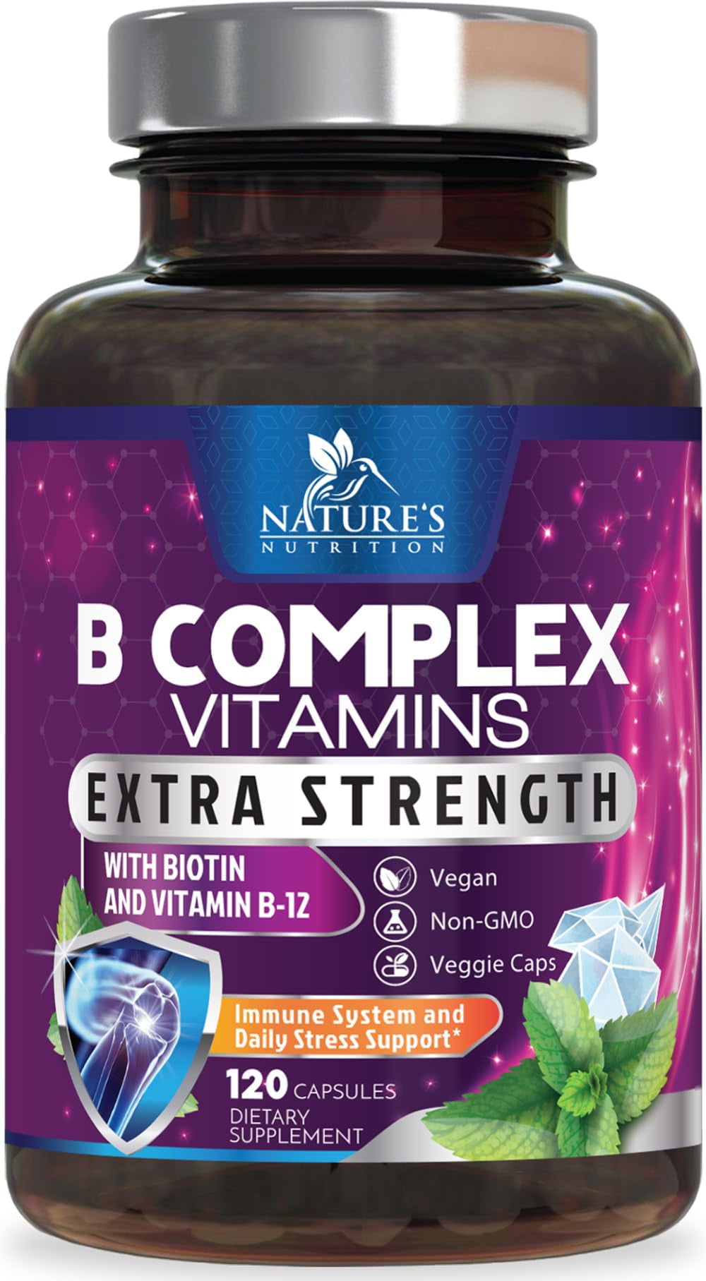 Nature's Nutrition B Complex Vitamins - Energy & Immune Support, 120 ...