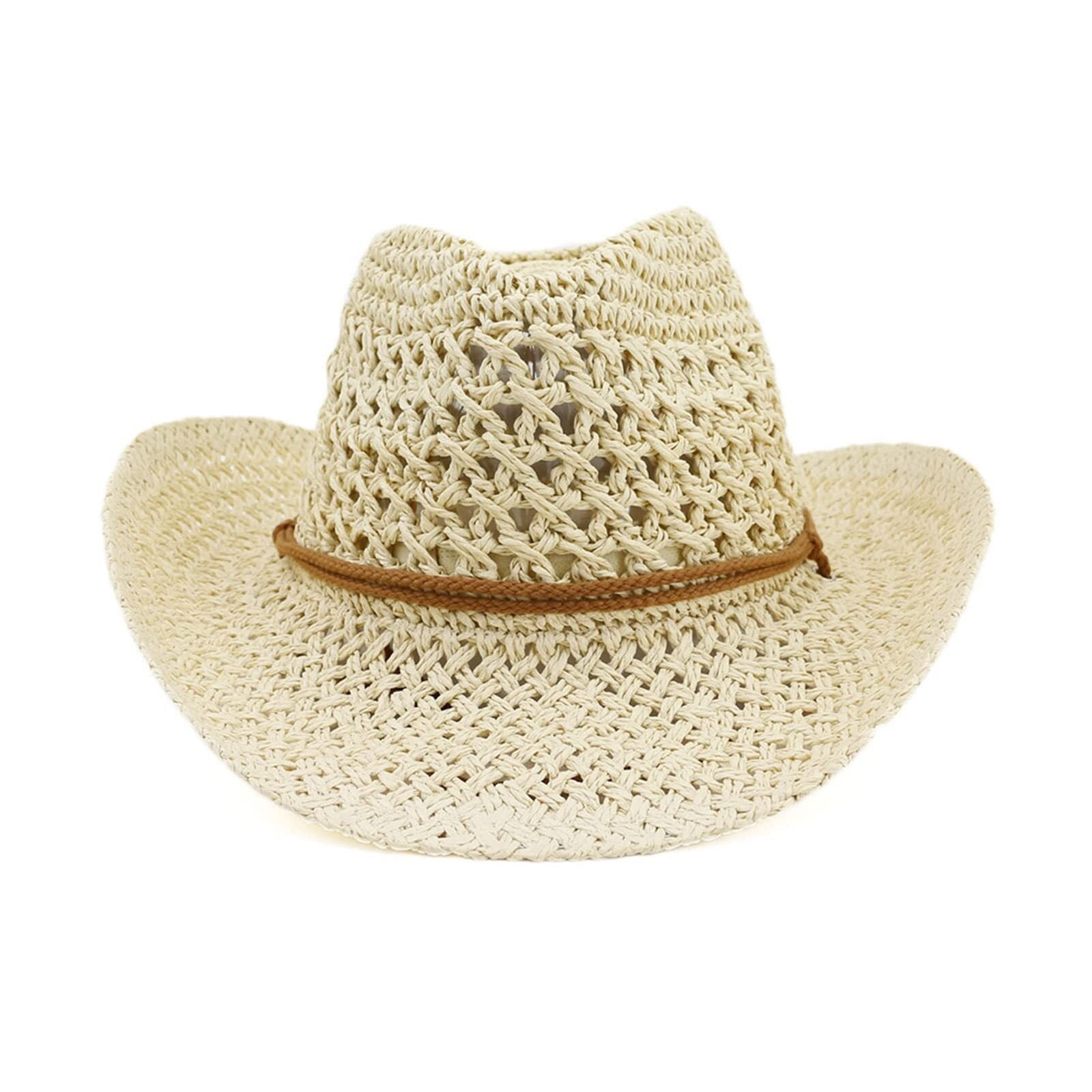 B Cowboy Hat,Unisex Crochet Anti-uv Cowboy Hat for Sun for Protection ...