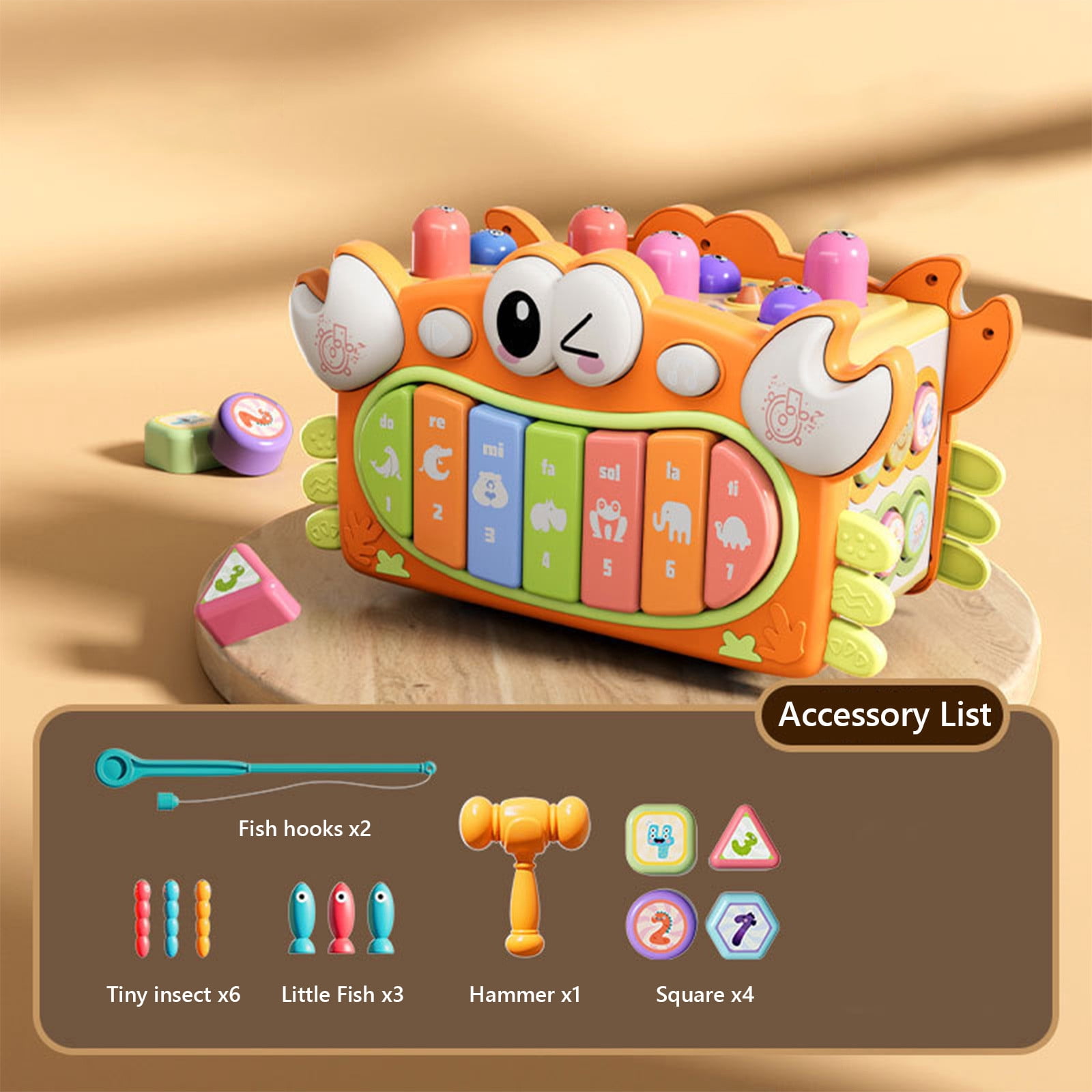 B Crab - Shaped Six - Sided Multifunctional Kids' Educational Toy ...