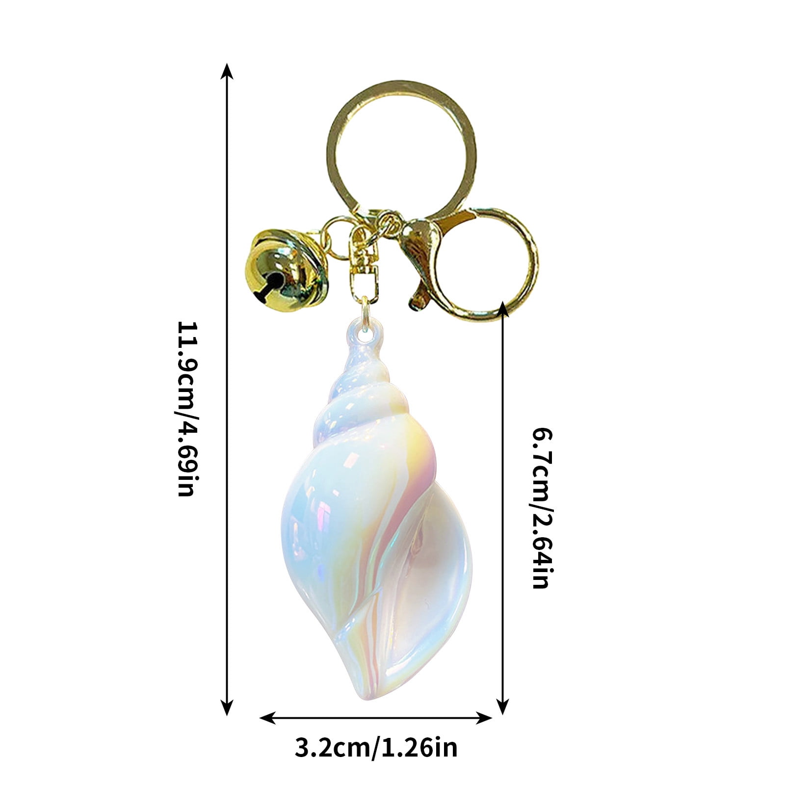 B Cute Conch Keychain With Colorful Acrylic Material, Large Size Design ...