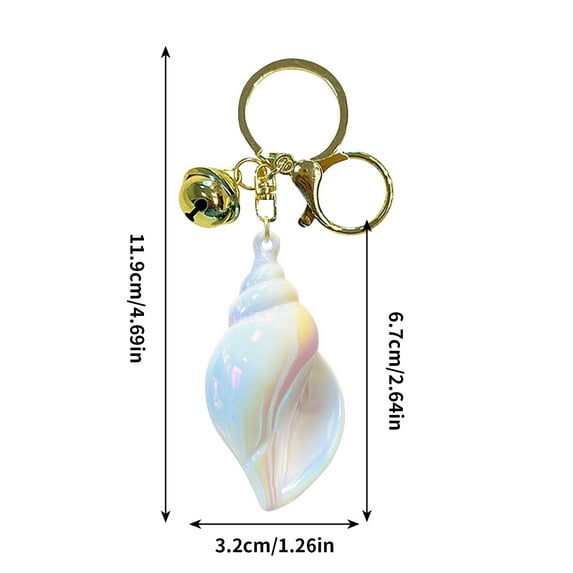 B Cute Conch Shell Acrylic Keychain Large Key Ring For Car Keys ...