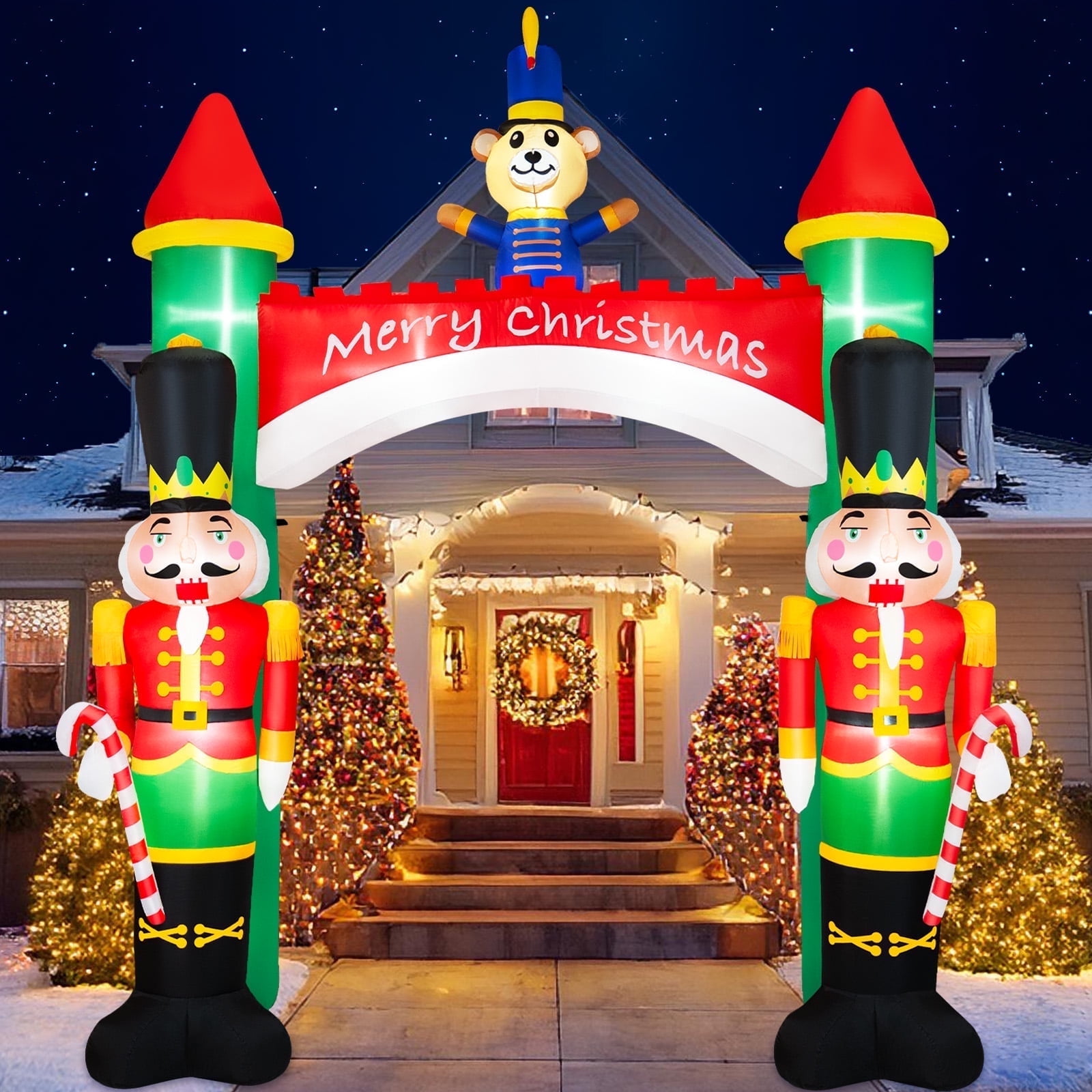 B&D 10ft Christmas Inflatables Nutcracker Soldier Archway Holiday ...