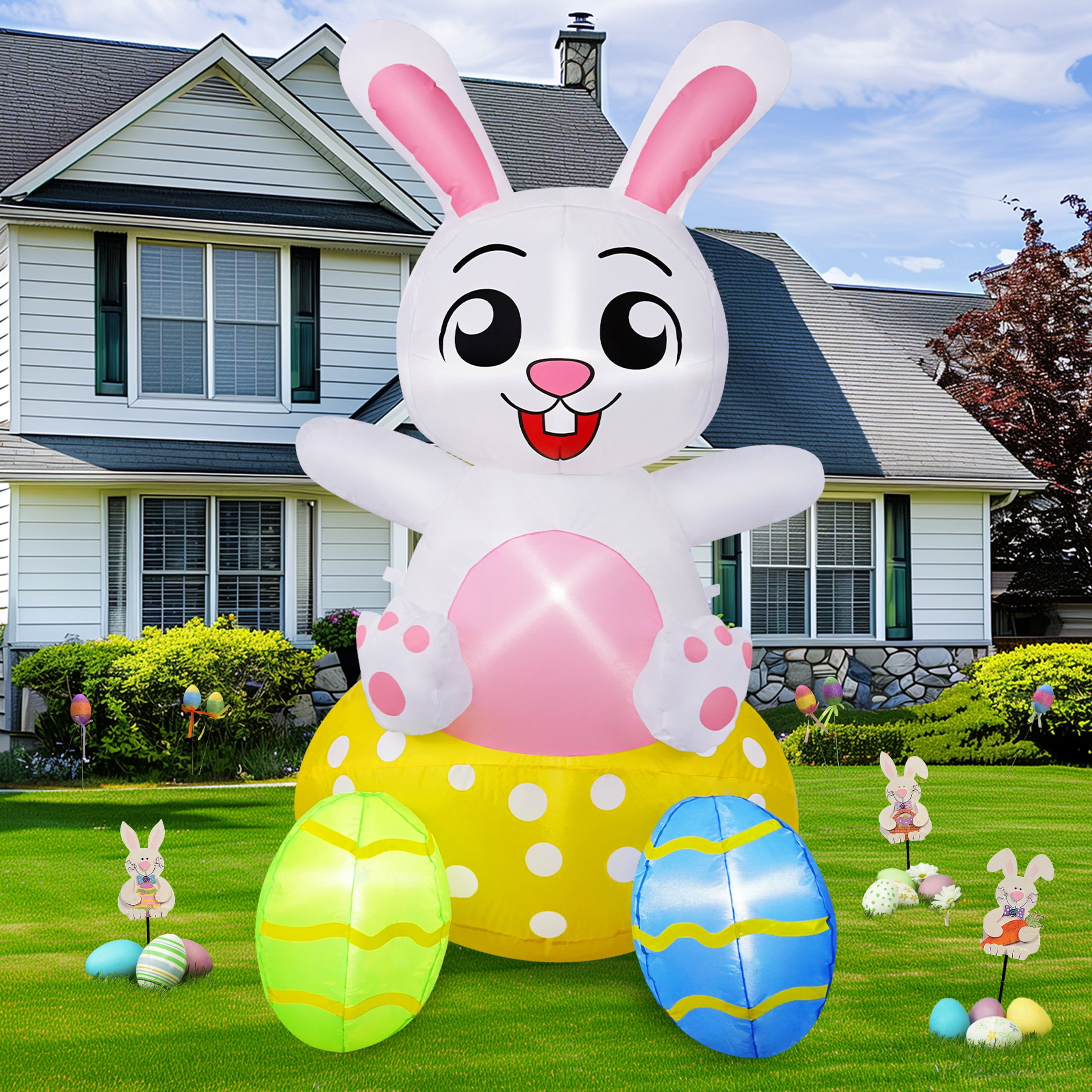 B&D 4FT Easter Inflatables Outdoor Decorations Easter Blow Ups for ...