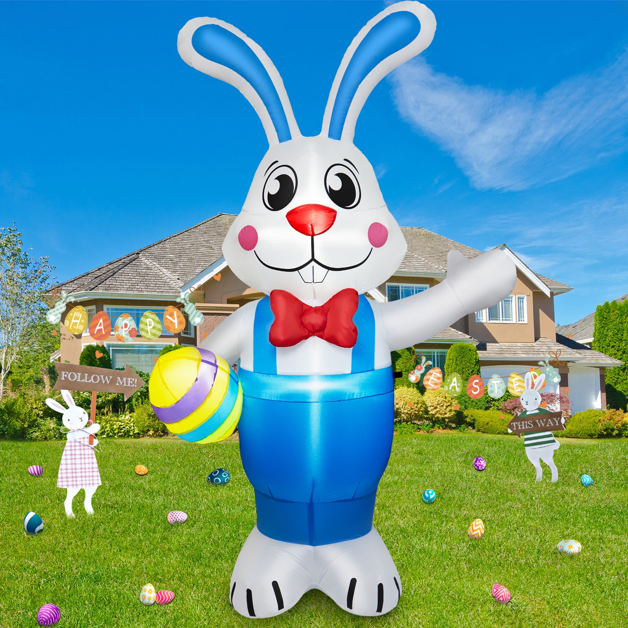 B&D 6FT Easter Inflatables Outdoor Decorations Inflatable Easter Bunny ...