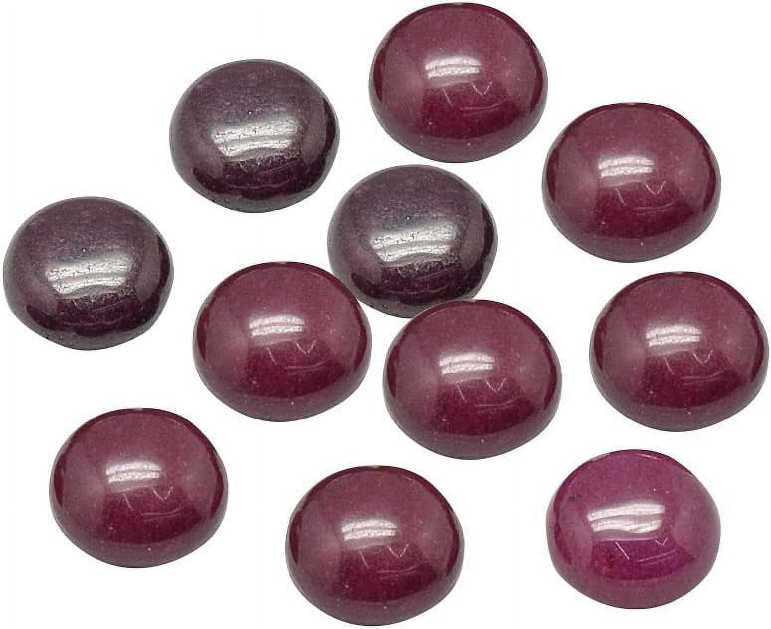 B.D craft 50pcs Natural White Jade Cabochons Medium Violet Red Gemstone ...