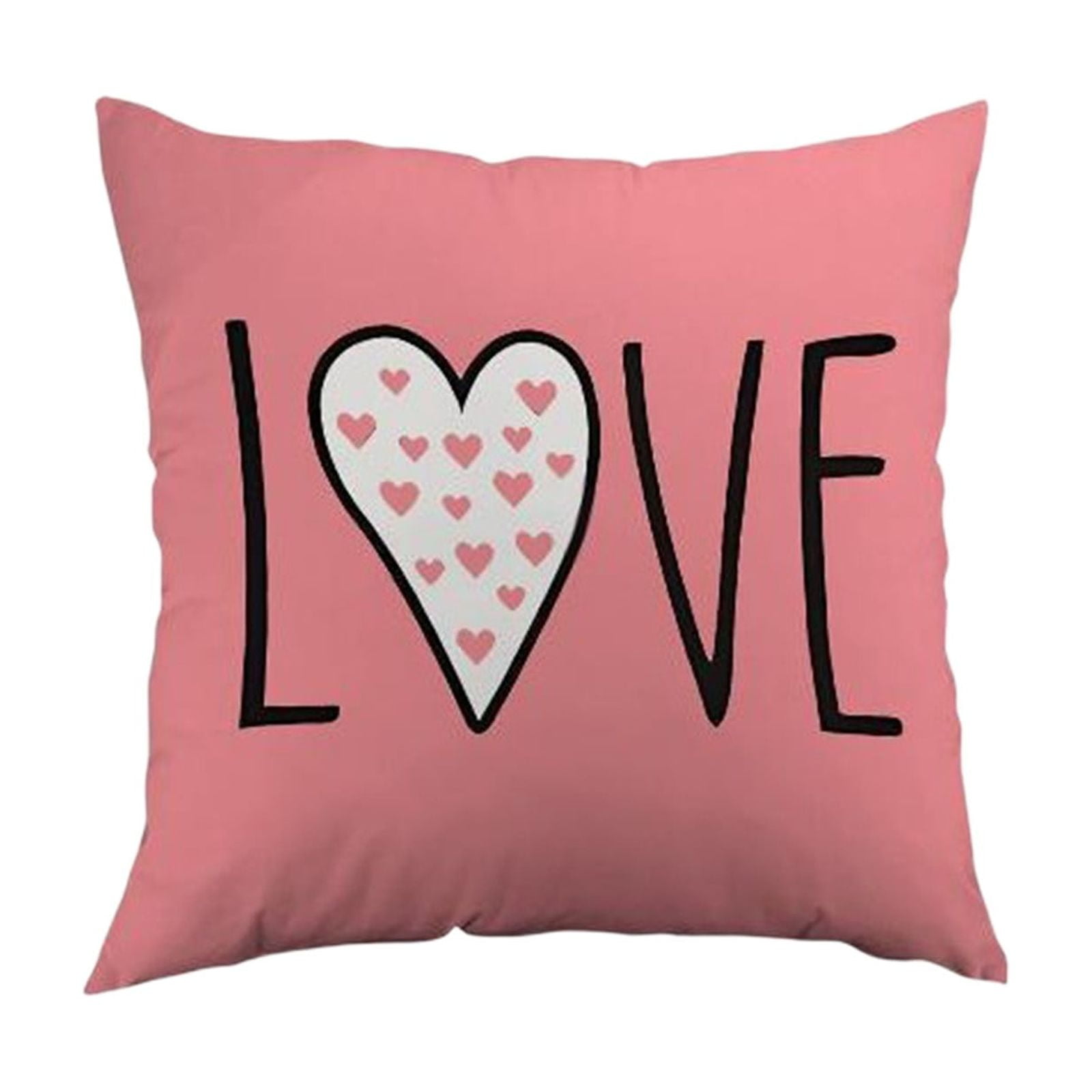 B Decorative Pillowcase Linen Fabric Heart Pattern Square Cover Design ...