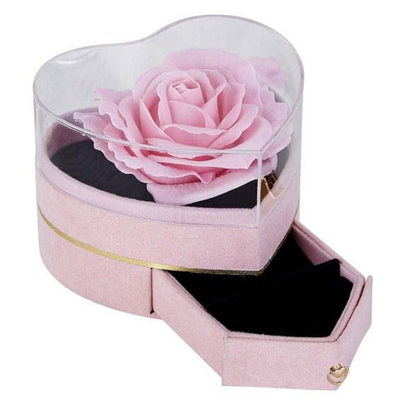 B Decorative Rose Jewelry Box With Multiple Compartments For Organizing ...