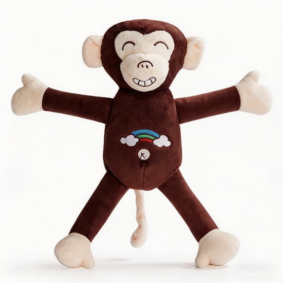 B Detachable Monkey Plush Dog Toy Tearable Pull Apart Soft Pet Chew Toy ...