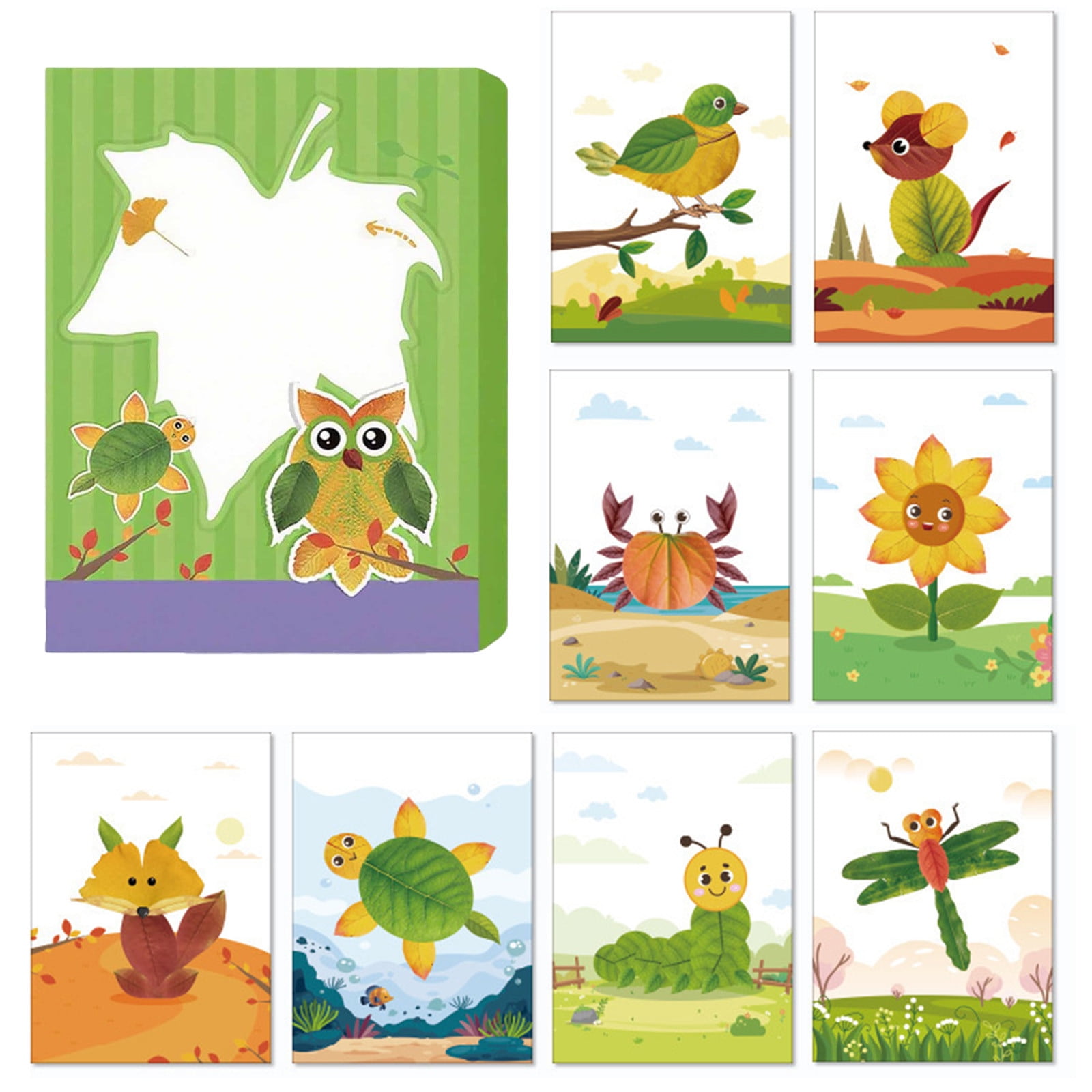 B Diy Leaf Art Craft Kit For Kids Thanksgiving Fall Activity Set With ...