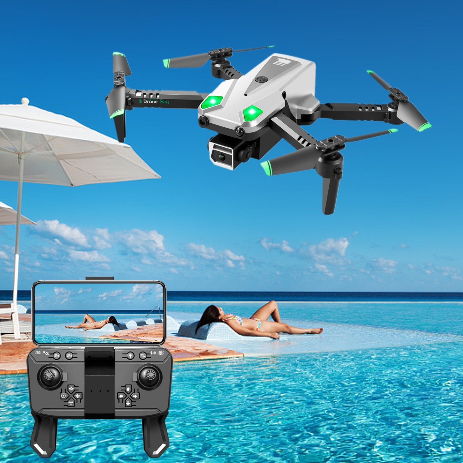 B Drone With Dual 1080P Hd Fpv Camera Altitude Hold Headless Mode ...