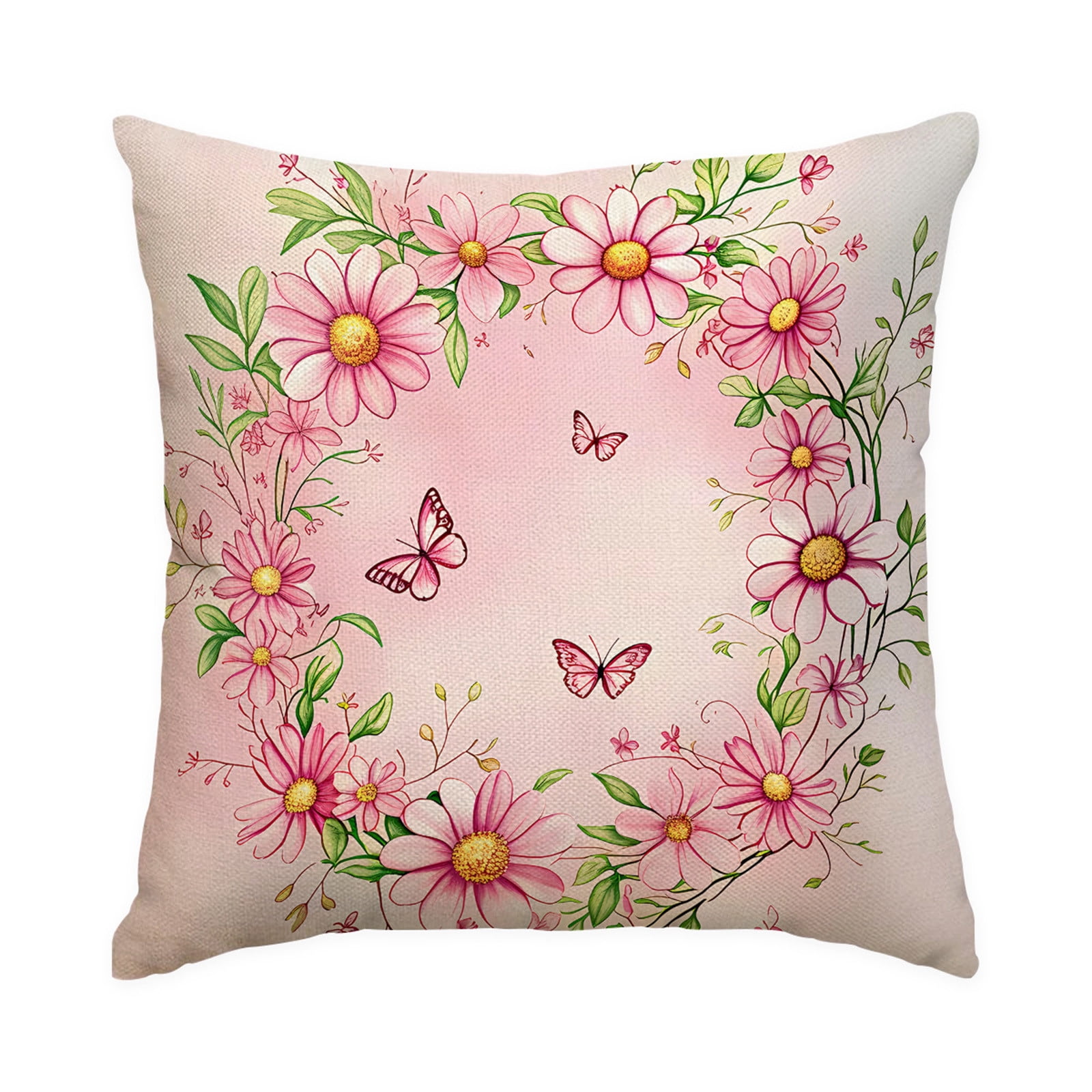 B Easter Bunny Print Pillowcase Throw Cover With Machine Washable ...