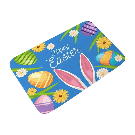 B Easter Floor Mat Kitchen Rug Door Mat With Flannel Fabric, Soft ...