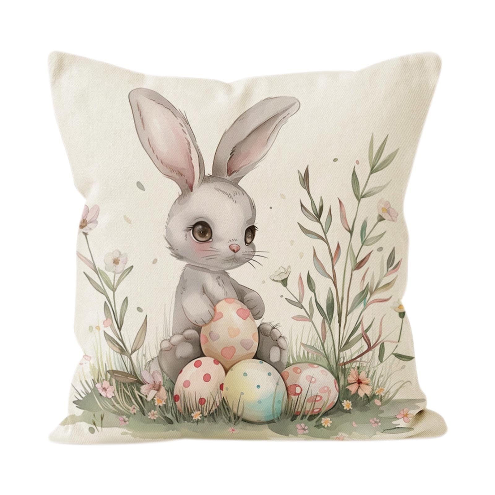 B Easter Flower Pillow Cover Border Festival Living Room Sofa Decor ...