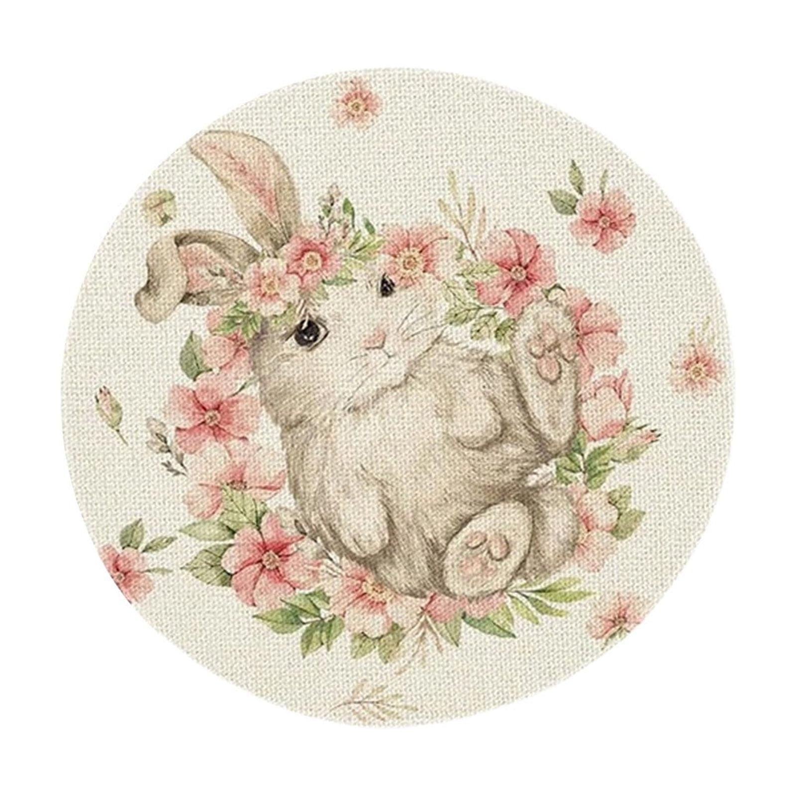 B Easter Themed Decorative Round Placemat For Holiday Dining Table ...
