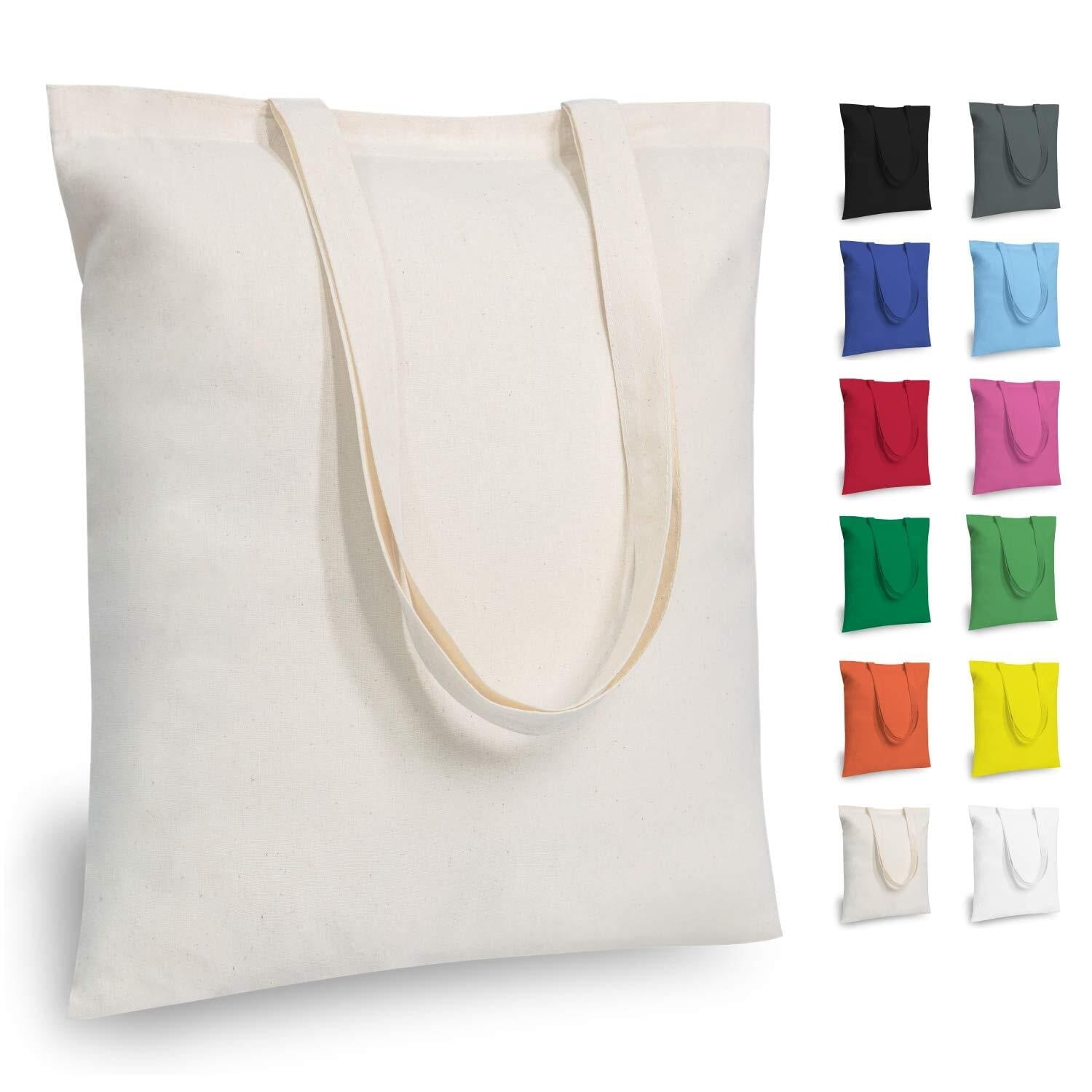 B Economical 16"x15" Cotton Tote Bags, Lightweight Medium Reusable ...