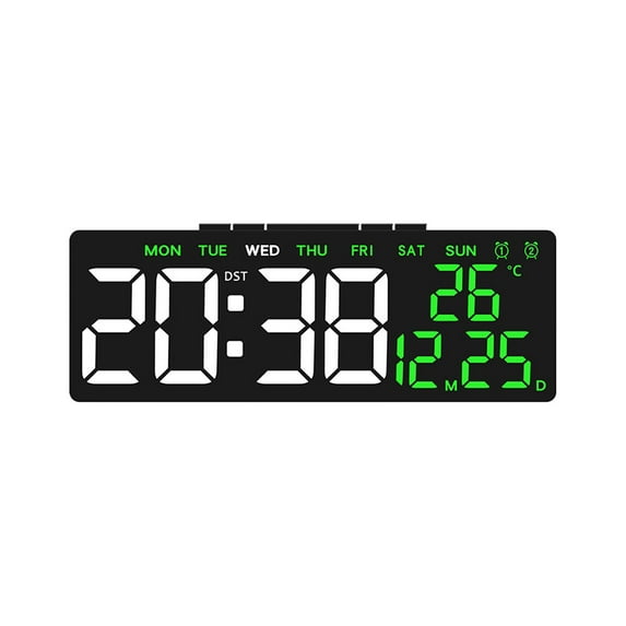 B Electronic Clock Digital Alarm Clock With Date Temperature Display ...
