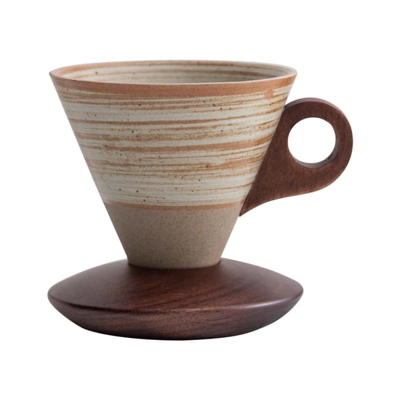 B Elegant Conical Coffee Cup Home Drinking Cup Vintage Coarse Ceramic ...